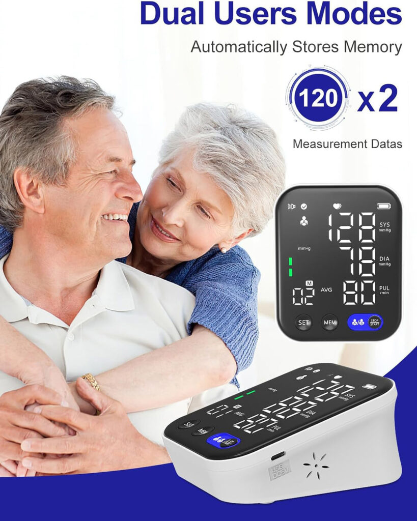 LifePulse Pro Personal Blood Pressure Monitor: Quick Readings on Large Screen, Speaks Results ...